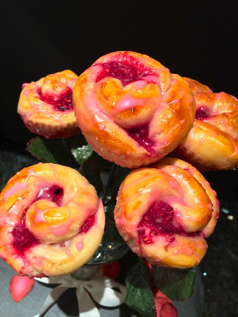Raspberry Rose Buns